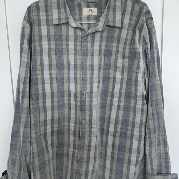 Marine Layer | Shirts | Marine Layer Blue And Gray Plaid Buttondown ...